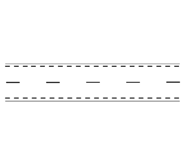 Marcaje rutiere: Marcaj de separare a sensurilor de circulaţie format ...